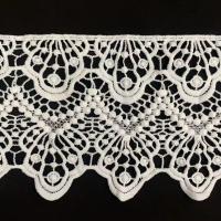 China French Lace Embroidery Trim - Polyester Milk Silk Floral Patterns for Women's Clothing & Accessories for sale