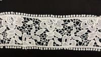 China French Lace Embroidery Trim - Polyester Milk Silk Floral Patterns for Women's Clothing & Accessories for sale