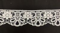 China French Lace Embroidery Trim - Polyester Milk Silk Floral Patterns for Women's Clothing & Accessories for sale