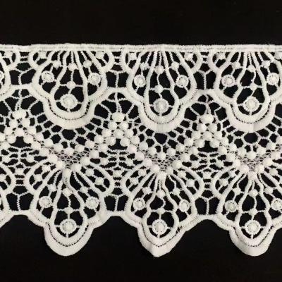 China French Lace Embroidery Trim - Polyester Milk Silk Floral Patterns for Women's Clothing & Accessories for sale