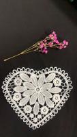 China Exquisite 3D Heart-Shape Polyester Milk Yarn Embroider Patch Lace Decoration Multiple Floral Patterns for Ladies' Dresses for sale