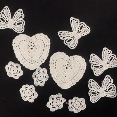 China 3D Bow and Flower Cotton Patches Lace Embroidery Flower Diy Handwork on Clothing  Accessories for sale