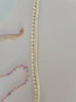 China 1.3cm Pom Pom Water Soluble Lace Trim 100% Cotton for Ladies' Garments for sale