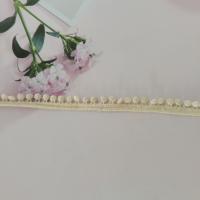China 1.3cm Pom Pom Water Soluble Lace Trim 100% Cotton for Ladies' Garments for sale