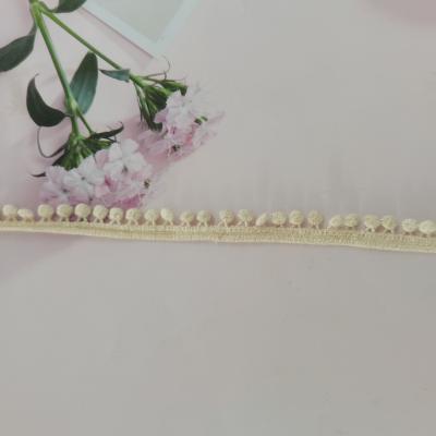 China 1.3cm Pom Pom Water Soluble Lace Trim 100% Cotton for Ladies' Garments for sale