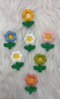 China Small Red Flower Embroidery Applique Quality Fabric Embroidered Patch Badge Lace Accessories for Clothing for sale