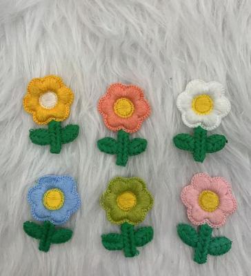 China Small Red Flower Embroidery Applique Quality Fabric Embroidered Patch Badge Lace Accessories for Clothing for sale