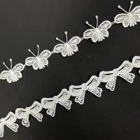 China Milk Yarn  Embroidered butter fly Patch polyester butter fly Embroidered LACE TRIM  for Dress for sale