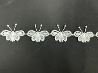 China Milk Yarn  Embroidered butter fly Patch polyester butter fly Embroidered LACE TRIM  for Dress for sale