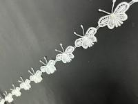 China Milk Yarn  Embroidered butter fly Patch polyester butter fly Embroidered LACE TRIM  for Dress for sale