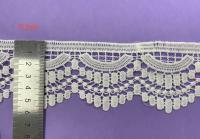 China 5.2cm-6cm Width Milk Yarn Embroidery Lace Trim  Water Soluble Polyester Embroidery Lace Trim  for Ladies Pajamas Decoration for sale