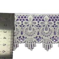 China 5.2cm-6cm Width Milk Yarn Embroidery Lace Trim  Water Soluble Polyester Embroidery Lace Trim  for Ladies Pajamas Decoration for sale