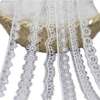 China Wholesale Embroidered Milk Yarn Polyester French Lace Trim Water Soluble Knitted Fabric Flower Decoration for Ladies' Garments for sale