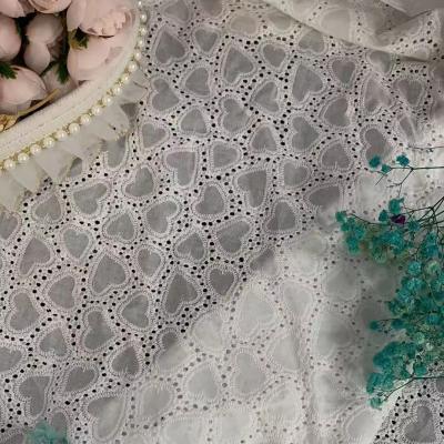 China High Quality Soft and Comfortable Cotton Water-Soluble Lace Heart-Shape Embroidered Fabric for sale