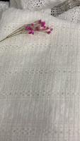 China Cotton Chicken Embroidery Lace Fabric for Dress Shirt Exquisite White Embroidery Feature Fabric for sale