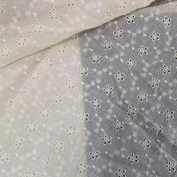 China Customized Cotton Lace Fabric with Carving Hole and Embroidered Flower Pattern for Women's Dress for sale