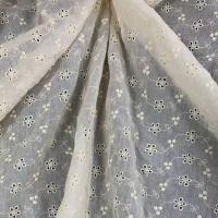 China 130cm-150cm Cotton Embroidered Lace Fabric for Ladies' Garments & Dresses Visible Bottom with Carving Hole Sewing for sale