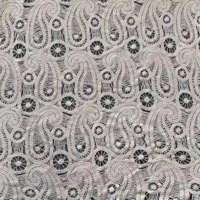 China Cotton Thread Embroidered Floral Lace Handmade DIY Water-Soluble Fabric with Hollow Embroidery Design for sale