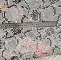 China Manufacturer Direct Sales Customized Milk Silk Embroidery Lace Fabric for National Style Clothing Dresses Elegant Style for sale