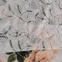 China Manufacturer Direct Sales Customized Milk Silk Embroidery Lace Fabric for National Style Clothing Dresses Elegant Style for sale