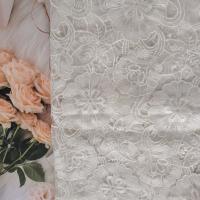 China Elegant White Organz-a  Mesh Lace Fabric High Quality Embroidery Flowers Lace Fabric Tirm for Wedding Dresses for sale