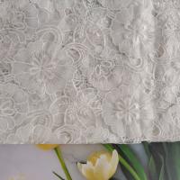 China Elegant White Organz-a  Mesh Lace Fabric High Quality Embroidery Flowers Lace Fabric Tirm for Wedding Dresses for sale