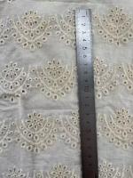 China Wholesale Custom Design White Chicken Embroidery Lace Fabric for Ladies' Dress Embroidery Fabric with Beautiful Embroidery Work for sale