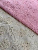China Wholesale Custom Design White Chicken Embroidery Lace Fabric for Ladies' Dress Embroidery Fabric with Beautiful Embroidery Work for sale