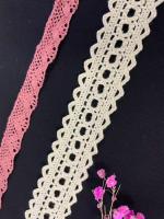 China Wholesale 100% Cotton Exquisite Crochet Embroidered Lace Edging Wavy Edge for Women's Pajamas for sale