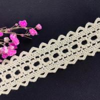 China Wholesale 100% Cotton Exquisite Crochet Embroidered Lace Edging Wavy Edge for Women's Pajamas for sale