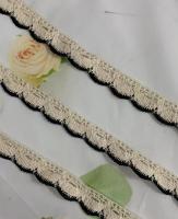 China Exquisite Craftsmanship Embroidery Lace Tirm Two-color Cotton Crochets Lace Clothing Accessories Suitable for Dresses for sale
