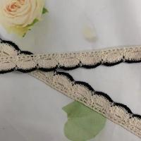 China Exquisite Craftsmanship Embroidery Lace Tirm Two-color Cotton Crochets Lace Clothing Accessories Suitable for Dresses for sale