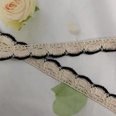 China Exquisite Craftsmanship Embroidery Lace Tirm Two-color Cotton Crochets Lace Clothing Accessories Suitable for Dresses for sale