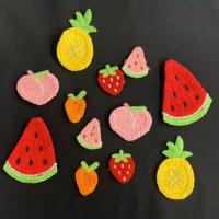 China 3D Customizable Crochet Embroidery Patches in Watermelon Pineapple Peach Carrot Strawberry Cotton Fruit Types for sale