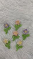 China Wholesale Custom Sunflower Flower Decoration Lace Crochet Flower Embroidery Patches  Crochet Flower Embroidery Patches for sale