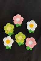 China Wholesale Custom Sunflower Flower Decoration Lace Crochet Flower Embroidery Patches  Crochet Flower Embroidery Patches for sale