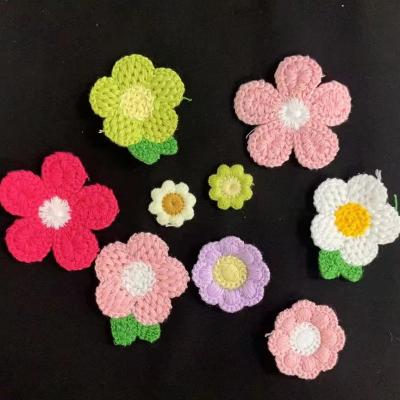China Wholesale Custom Sunflower Flower Decoration Lace Crochet Flower Embroidery Patches  Crochet Flower Embroidery Patches for sale