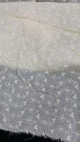 China Pure Cotton Embroidered Lace Fabric for Summer Weddings White Dress Material Cotton Cloth for sale