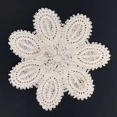 China Vintage Thickened Lace Doily Fabric Cotton Thread Woven DIY Manual Clothing Decoration for sale