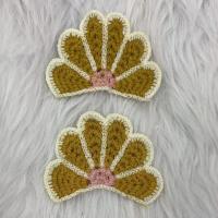 China Half Flower Shaped DIY Embroidery Crochet Patches Fan-Shaped Bag Decoration Patches for sale