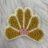 China Half Flower Shaped DIY Embroidery Crochet Patches Fan-Shaped Bag Decoration Patches for sale