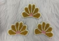 China Half Flower Shaped DIY Embroidery Crochet Patches Fan-Shaped Bag Decoration Patches for sale