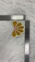 China Half Flower Shaped DIY Embroidery Crochet Patches Fan-Shaped Bag Decoration Patches for sale