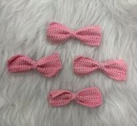 China Exquisite Handmade 3D Puff Butterfly Patches Crochet Knit Bow Embroidery Lace for Children's Clothing Decorations for sale
