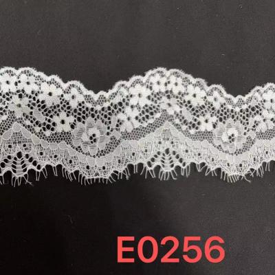 China 6cm High Quality Nylon Spandex Eyelash French Lace Fabric Trim for Bridal Wedding Dress for sale