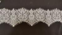 China 9.5-13cm Knitted Nylon Spandex Fabric Eco-Friendly French Eyelash Lace Border Trimmings for Garment and Wedding Decoration for sale