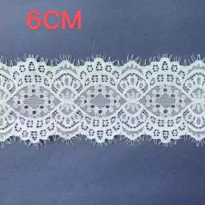 China High Quality Double Eyelash Lace Trim 6-6.5cm Wide Fabric Accessory for Cheongsam & DIY Curtain Decoration Material for sale