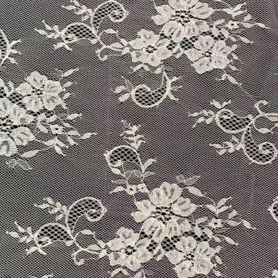 China Wholesale Price Pure White Chantilly Eyelash Lace Fabric Personalized Polyester Lace Without Elasticity for sale