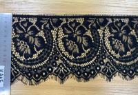 China Double-Sided 7/8cm Small Eyelash Lace in Black & White Nylon Trimming for Dresses for sale