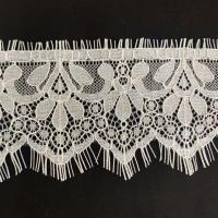 China Double-Sided 7/8cm Small Eyelash Lace in Black & White Nylon Trimming for Dresses for sale